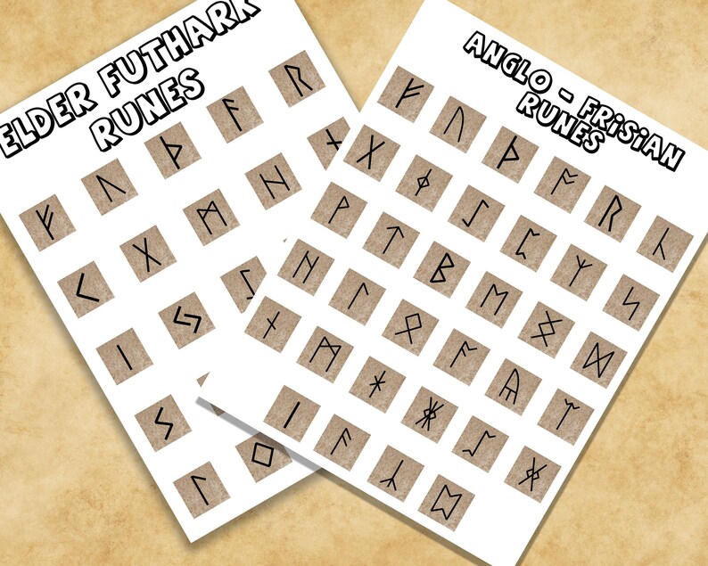 Rune Squares Printable Tiles Digital Collage Sheet,magical Runes for ...