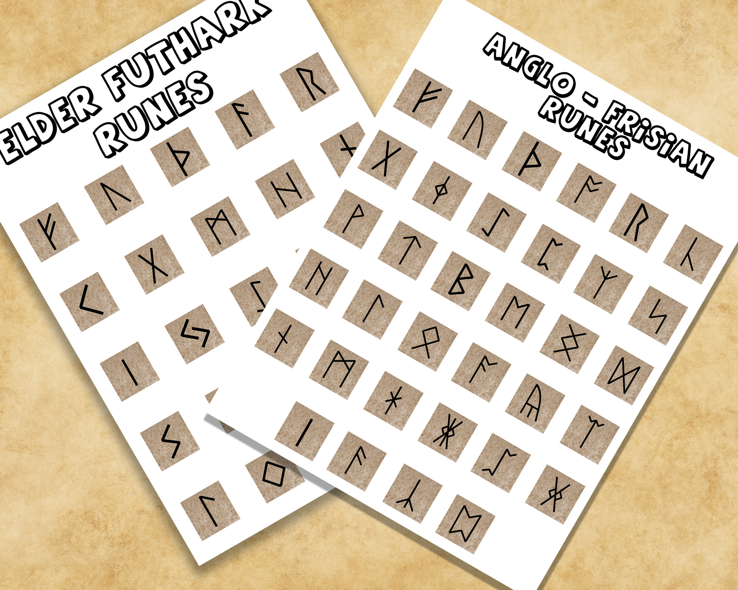 Rune Squares Printable Tiles Digital Collage Sheet,magical Runes for ...