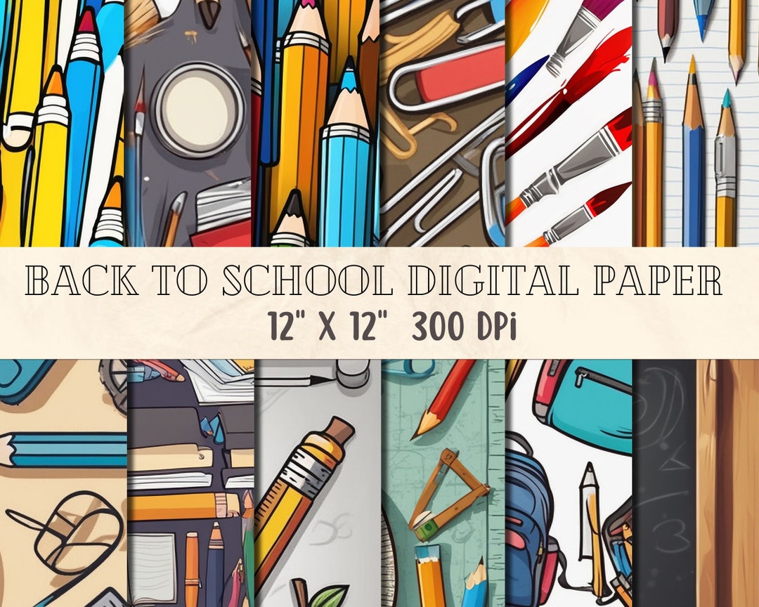 Back to School Digital Paper Bundle, School Days Digital Paper Pack ...