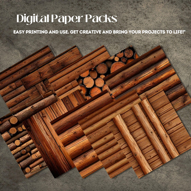 Rustic Log Cabin Wood Digital Paper Pack (12x12 JPG) - Etsy