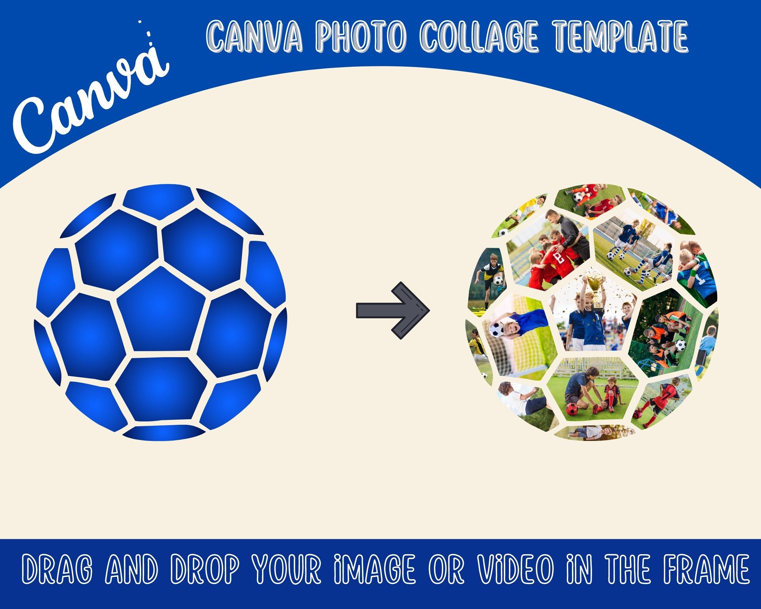 Editable Football Photo Collage Template Digital Print - Etsy