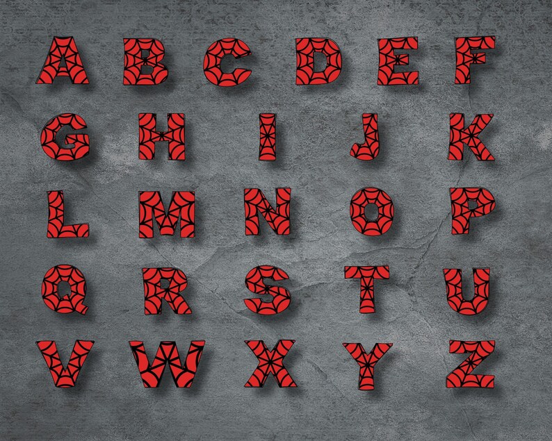 Spiderweb Letters and Numbers Clipart Bundle, Spiderweb Font Svg ...
