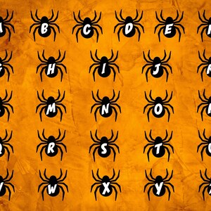 Spider Alphabet Svg Bundle,spider Svg Font, Halloween Alphabet Clip Art ...