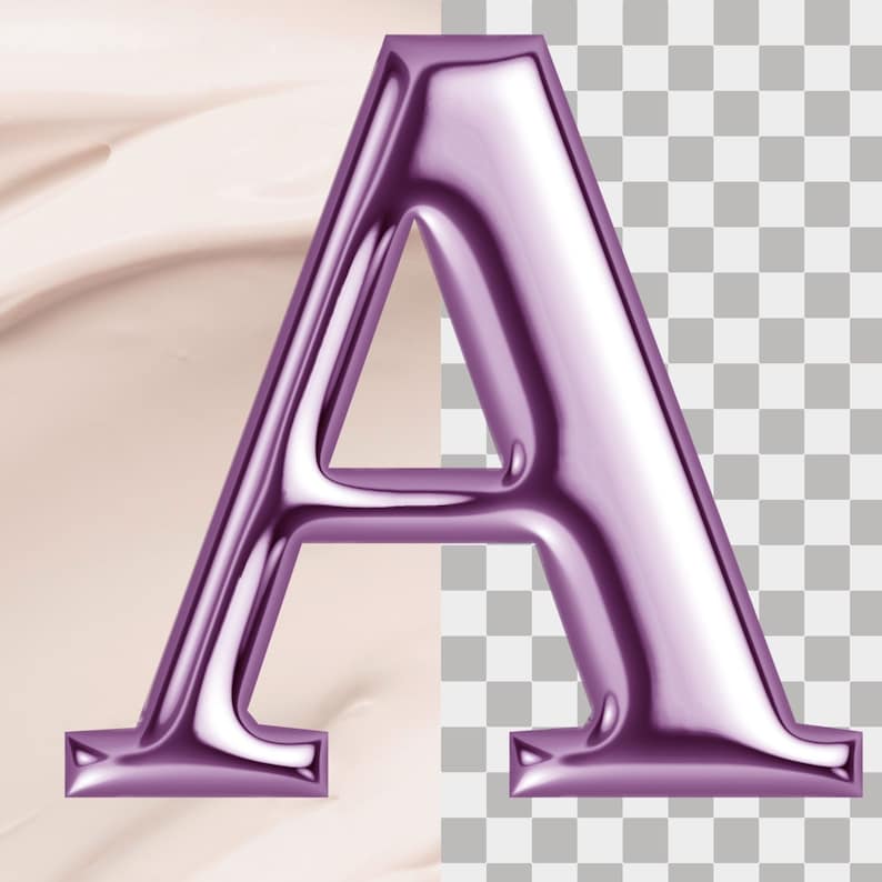 Liquid Lilac Chrome Alphabet Letters, Liquid Lilac Letters in PNG,SVG ...