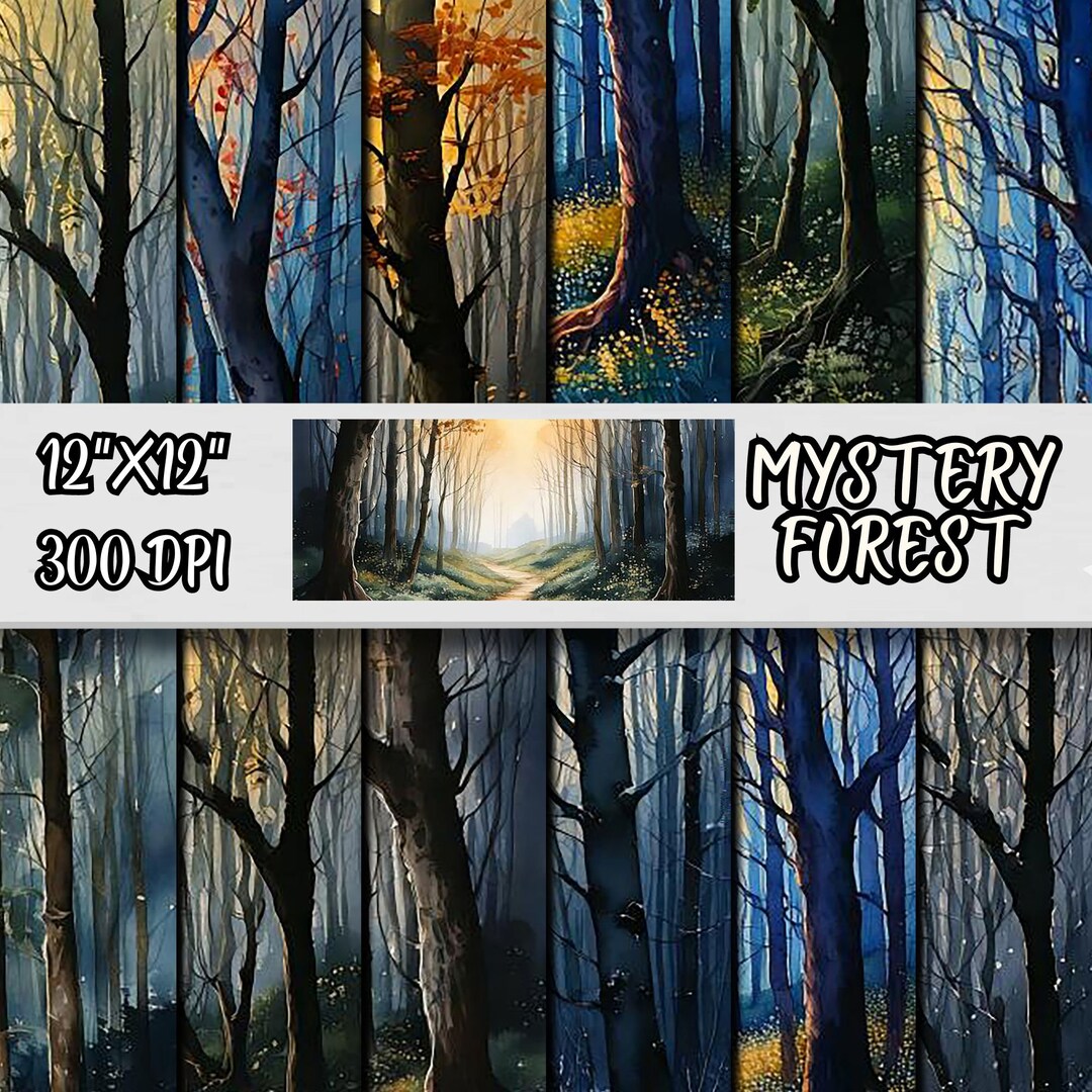 Mystery Forest Digital Papers,dark Forest Digital Scrapbooking Paper ...