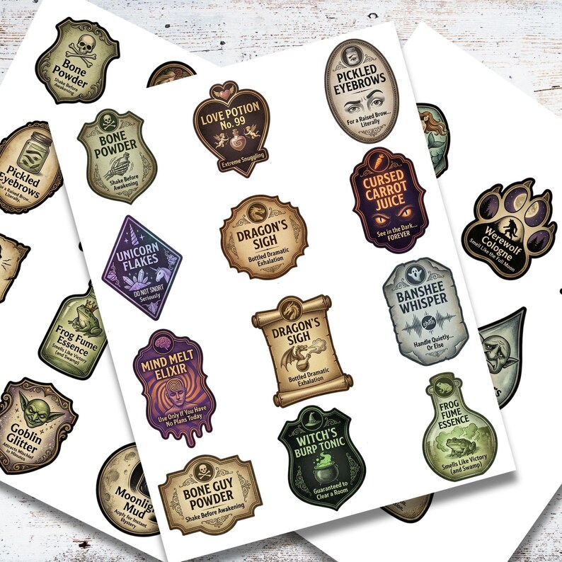 Fantasy Apothecary Potion Labels – 31 Printable Vintage Stickers ...