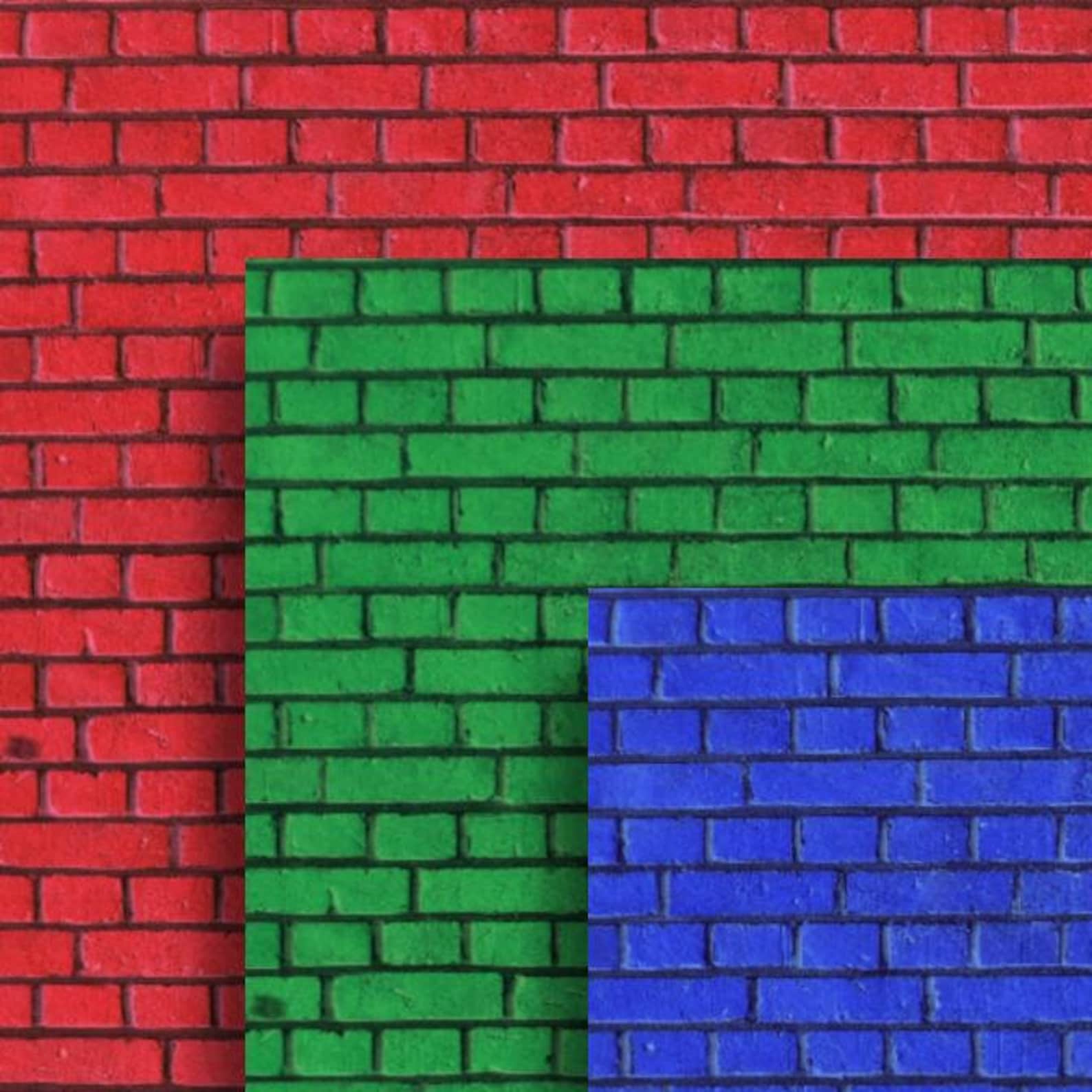 Brick Wall Digital Papers, Bold Colors Bricks Wall Pattern Scrapbooking ...