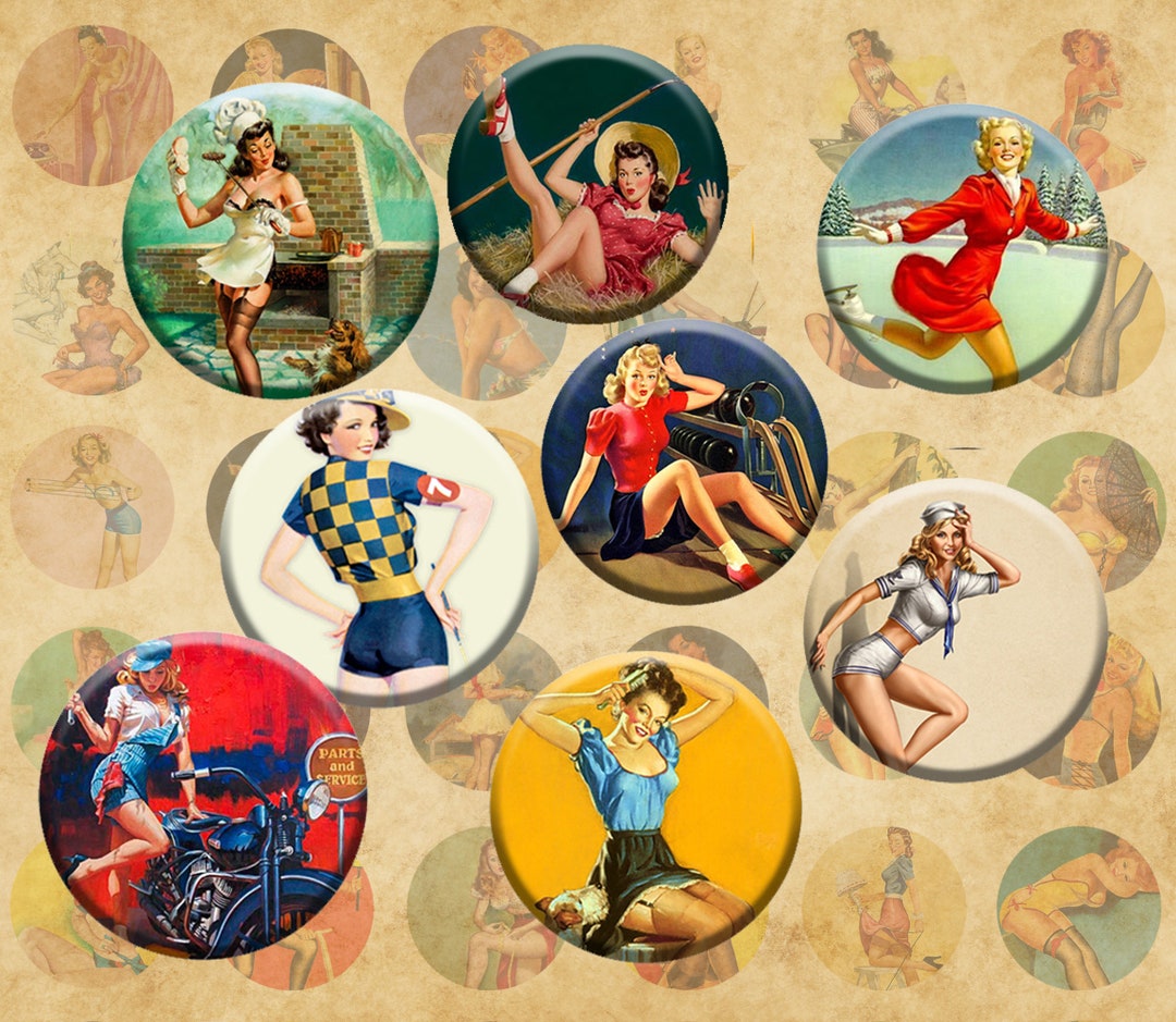 Pin up Girls Digital Collage Sheet-instant Download Printable - Etsy
