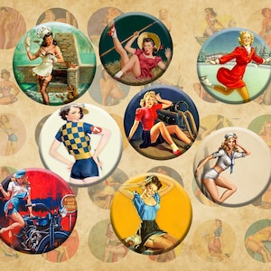 Pin up Girls Digital Collage Sheet-instant Download Printable - Etsy