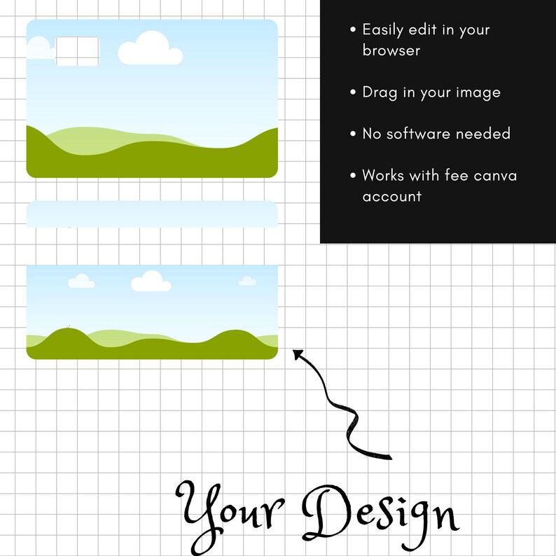 Credit Card Skin Template | Debit Card Cover SVG | Editable Canva ...