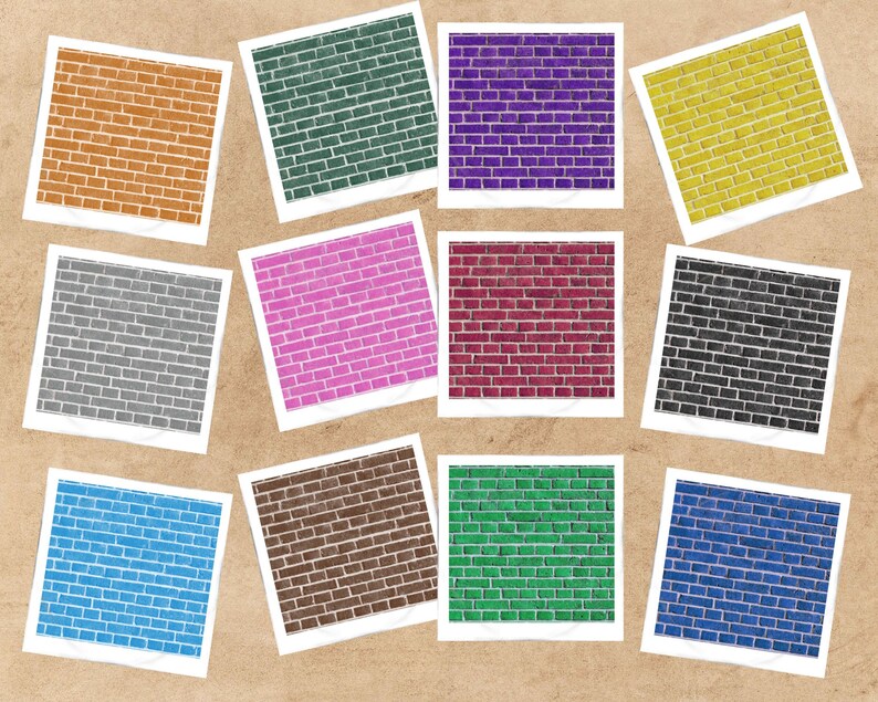 Brick Wall Pattern Digital Paper - Printable Brick Wall Textured ...