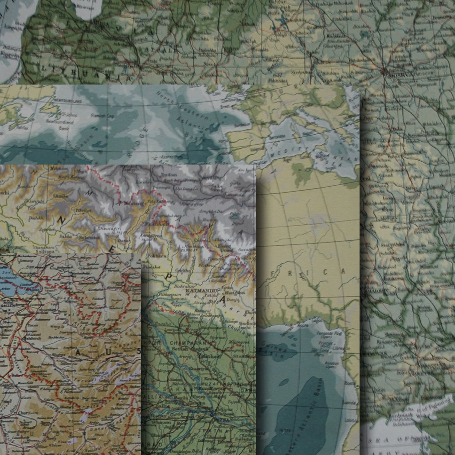 Maps Digital Paper Pack - Instant Download Printable Old World Maps ...