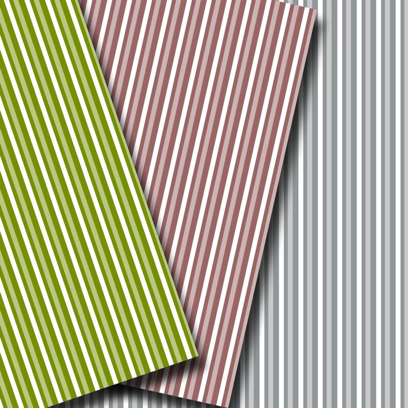 Colorful Stripes Digital Paper Pack: Scrapbook & Card Making (instant ...