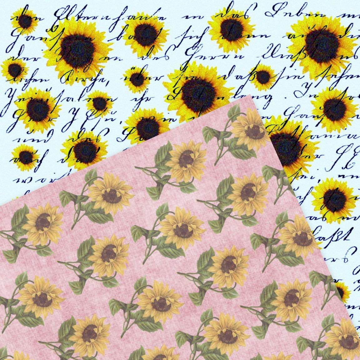 Vintage Sunflower Digital Paper Pack - Sunflower Pattern Digital ...