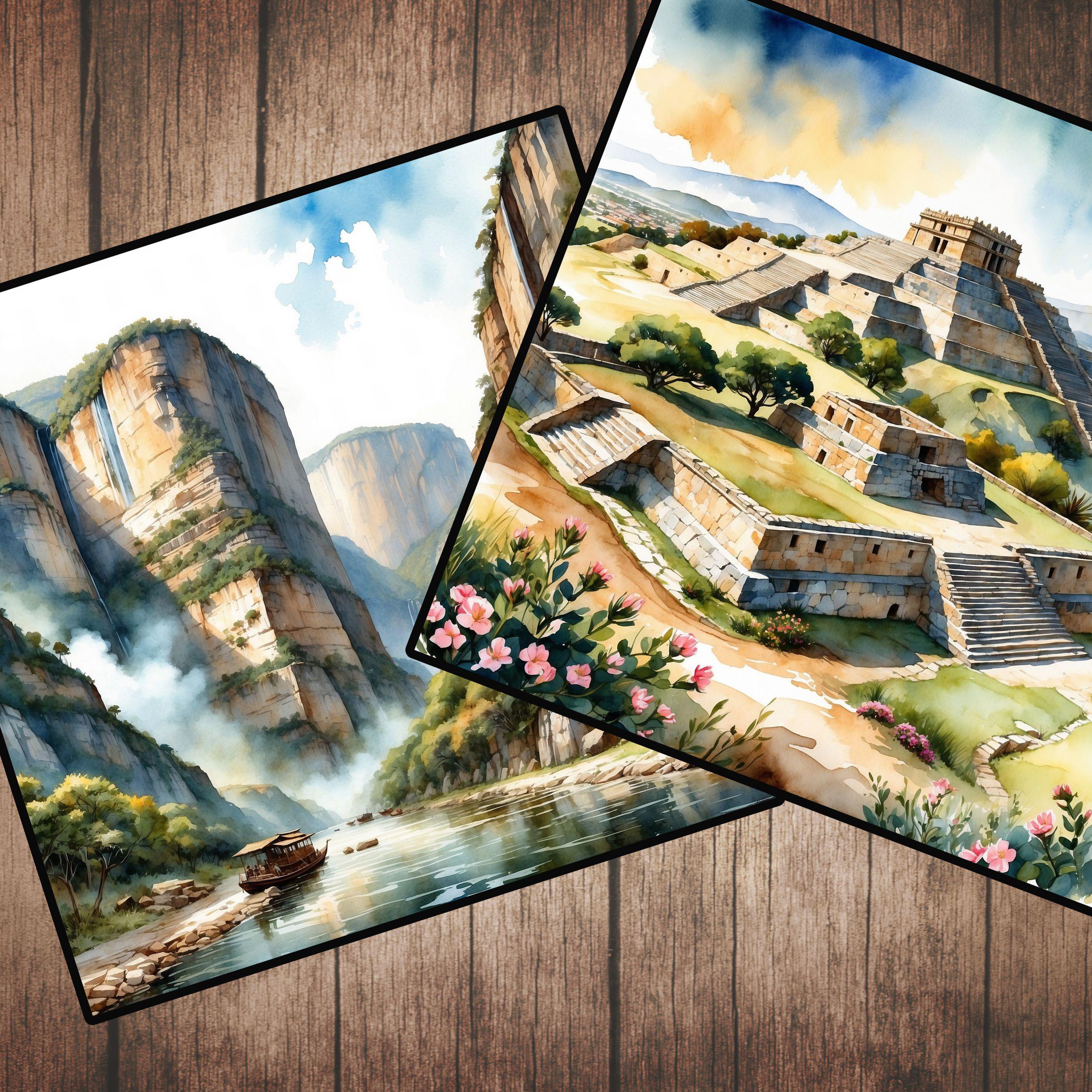 Watercolor Mexico Clip Art JPG Bundle | Iconic Mexican Landmarks ...