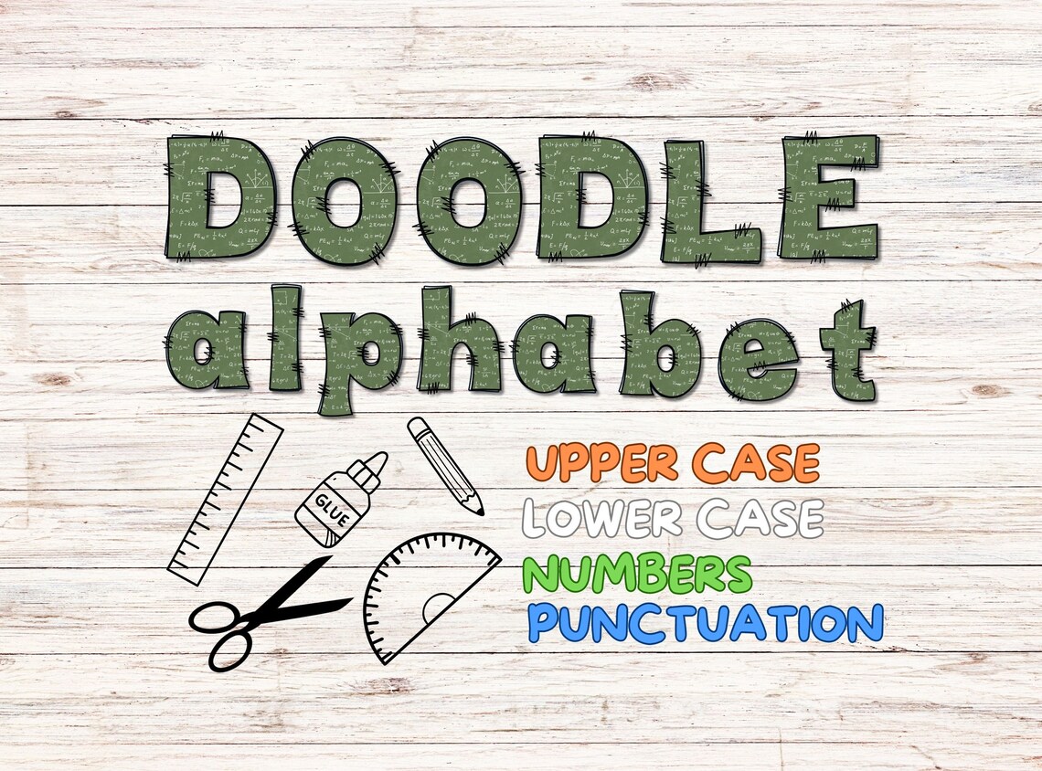 Back to School Doodle Alphabet Svg Bundle, Teacher Svg Font, Alphabet ...