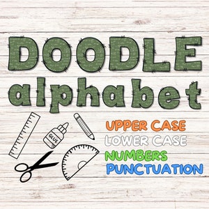 Back to School Doodle Alphabet Svg Bundle, Teacher Svg Font, Alphabet ...