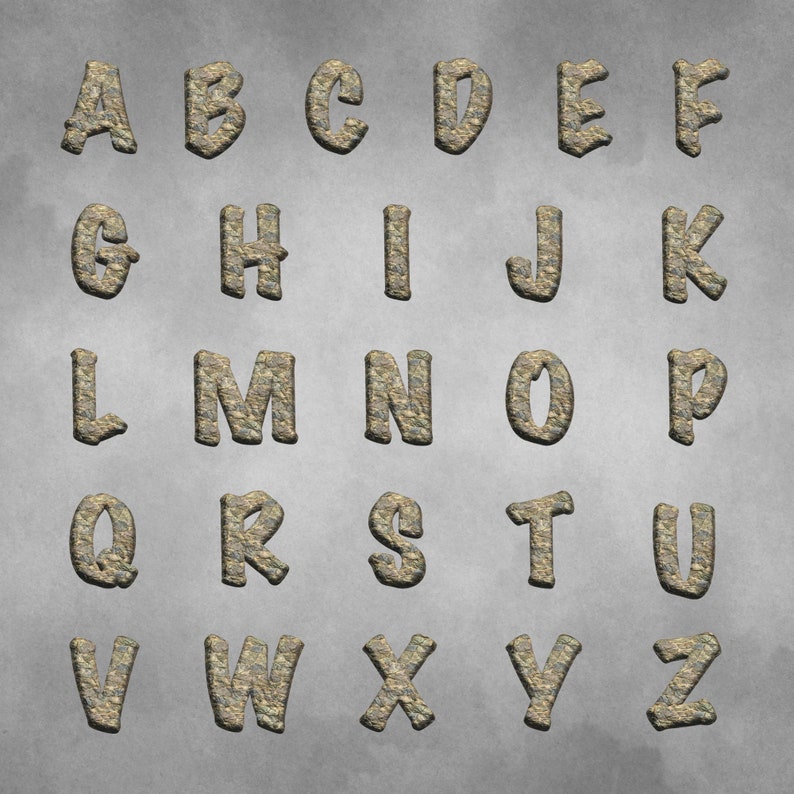 Stone Alphabet Letters and Numbers PNG, Rock Font Svg , Stone Pattern ...