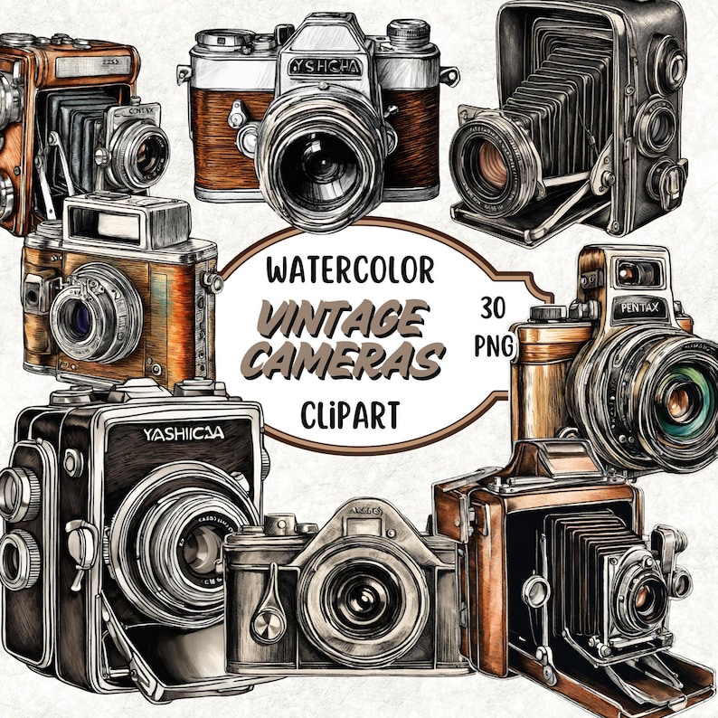 Vintage Camera Clip Art: Antique PNG Set (digital Download) - Etsy