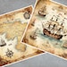 Vintage Treasure JPG Bundle,watercolor Treasure Map Scrapbook Paper ...