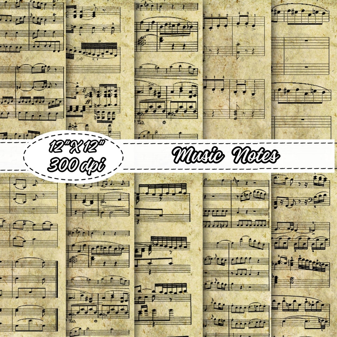 Vintage Sheet Music Digital Paper Pack - Instant Download "sheet Music ...