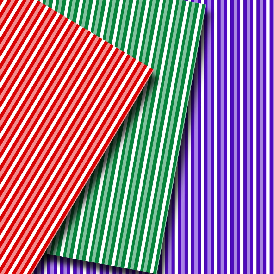 Colorful Stripes Digital Paper Pack: Scrapbook & Card Making (instant ...