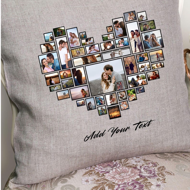 Editable Canva Love Heart Photo Collage Template,customizable Digital ...