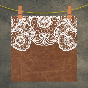White Lace and Leather Digital Paper Pack - Vintage Lace Pattern ...