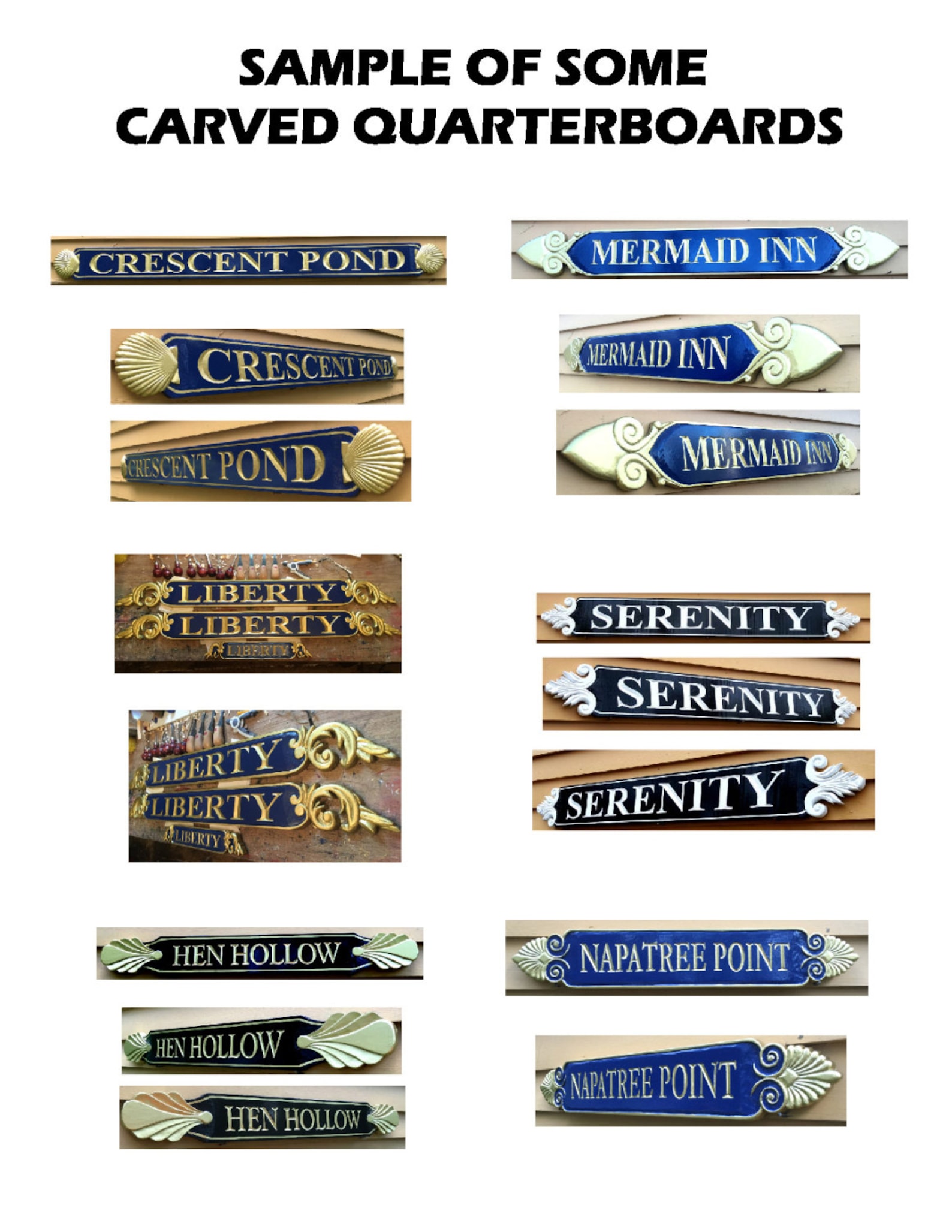 Custom Carved Cape Cod Style Quarterboardname Boards - Etsy