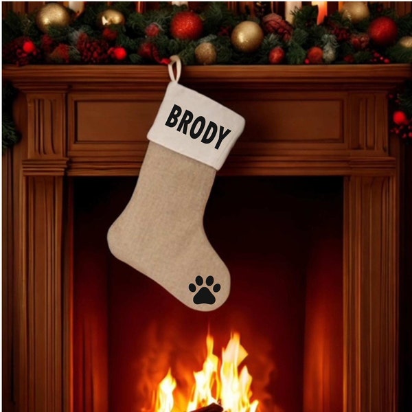 Burlap Dog Stocking - Etsy