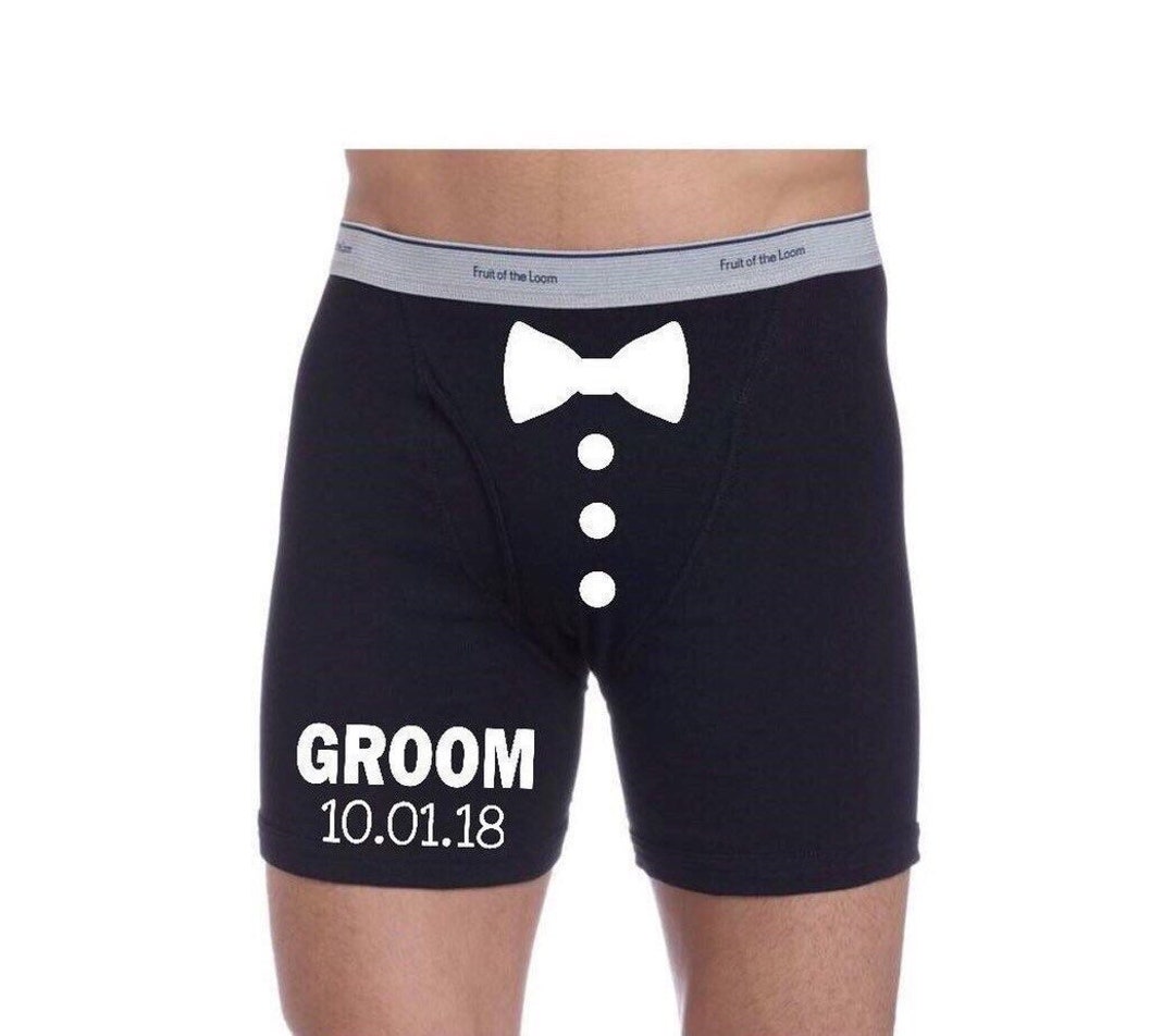 Fiancé Gift. Groom Boxer Briefs . Mens Boxers Custom. Husband Wedding ...
