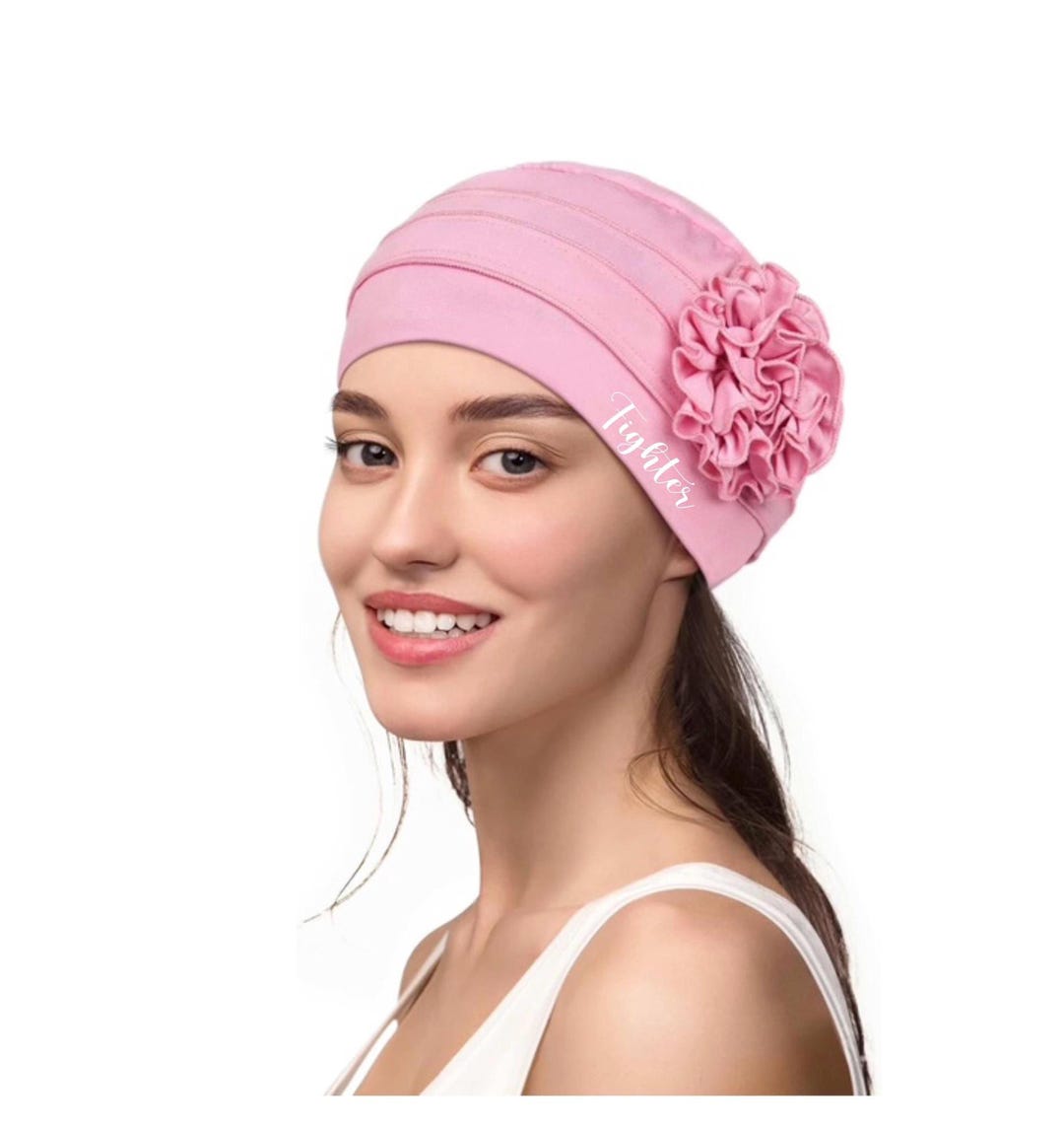 Soft Chemo Hat With Flower, Cancer Headwear - Etsy