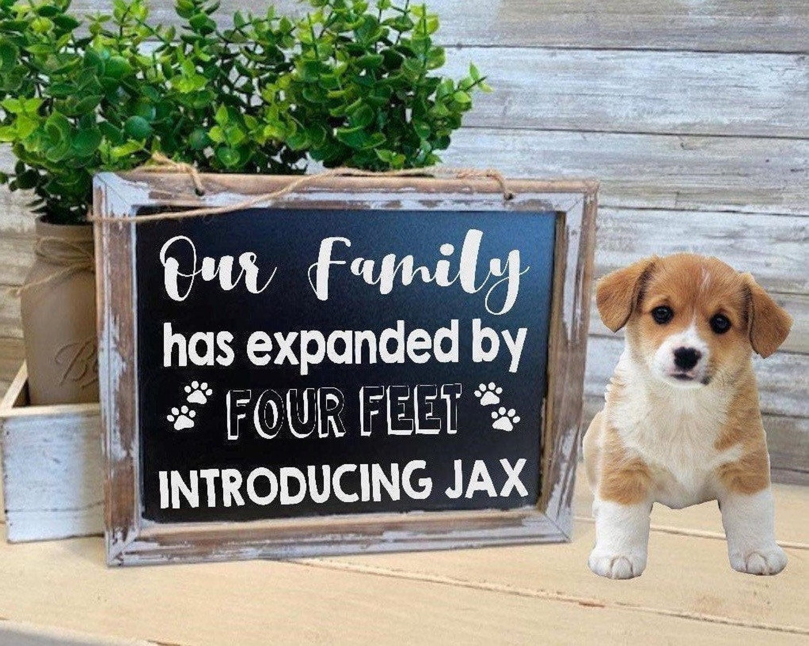 New puppy announcement sign. Puppy sign. New dog sign. New dog | Etsy