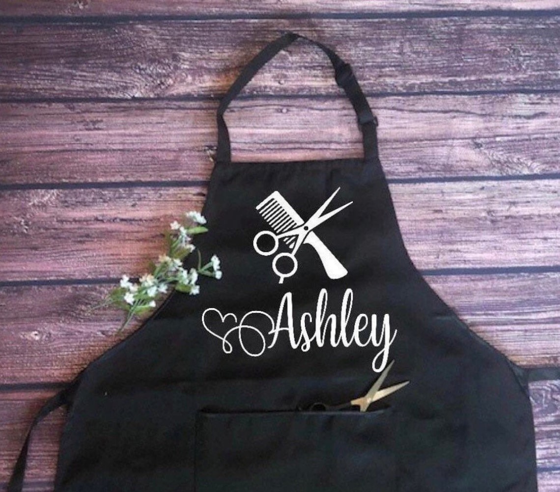 Personalized Hair Stylist Apron: Waterproof Salon Apron With Pockets - Etsy