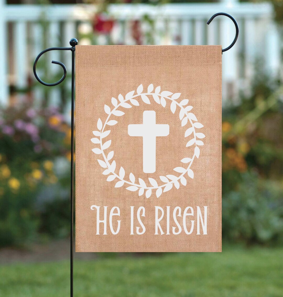 Christian Easter Flag. Easter Decor. Easter Outdoor Flag. Easter Garden ...