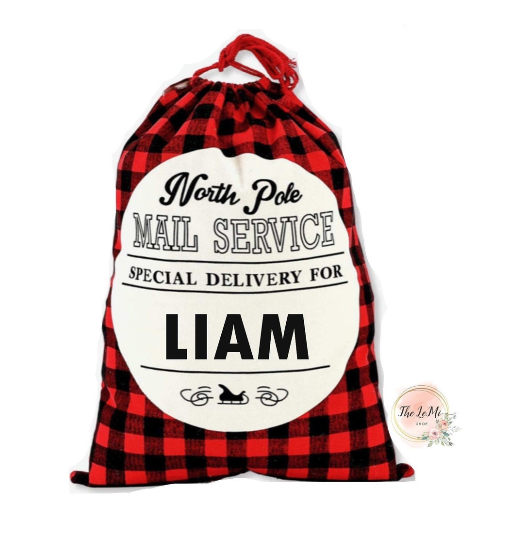 Personalized Santa Sack. North Pole Express. Santa Delivery. Custom ...