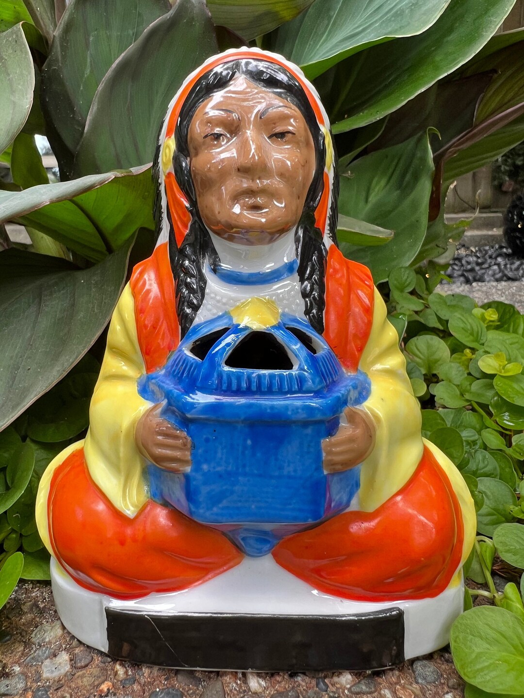 Vintage Colorful Indian Chief Incense Burner - Etsy