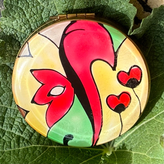 Vintage powder compact with - Gem