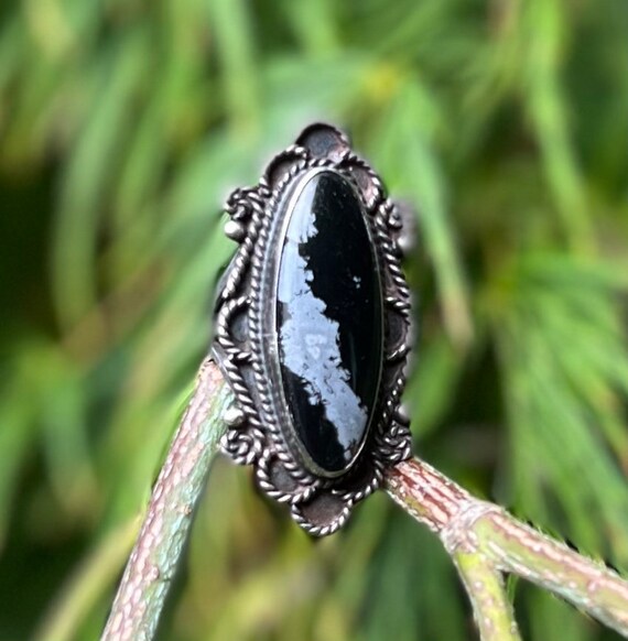 Snowflake Obsidian Ring