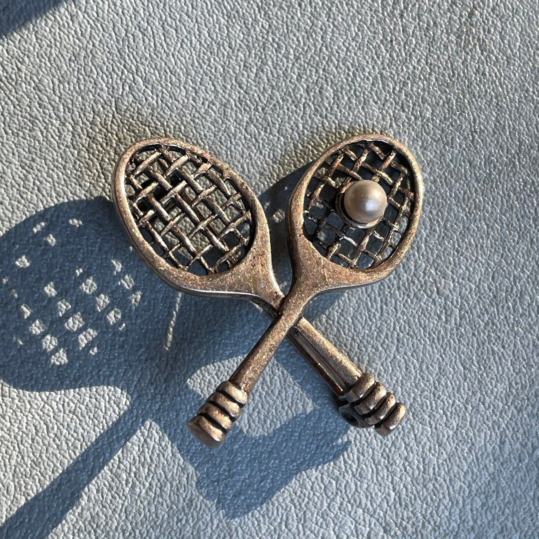 Cute Vintage Crossed Tennis Racket / Racquet Pin or Brooch - Etsy