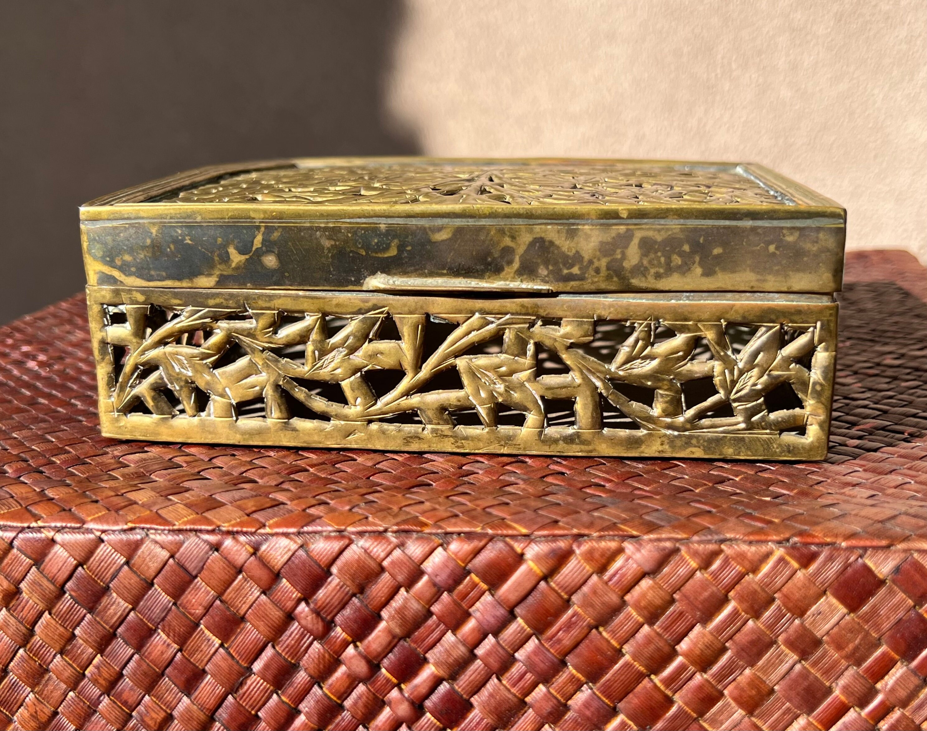 Vintage Pierced Solid Brass Box Victorian Inspired With a - Etsy