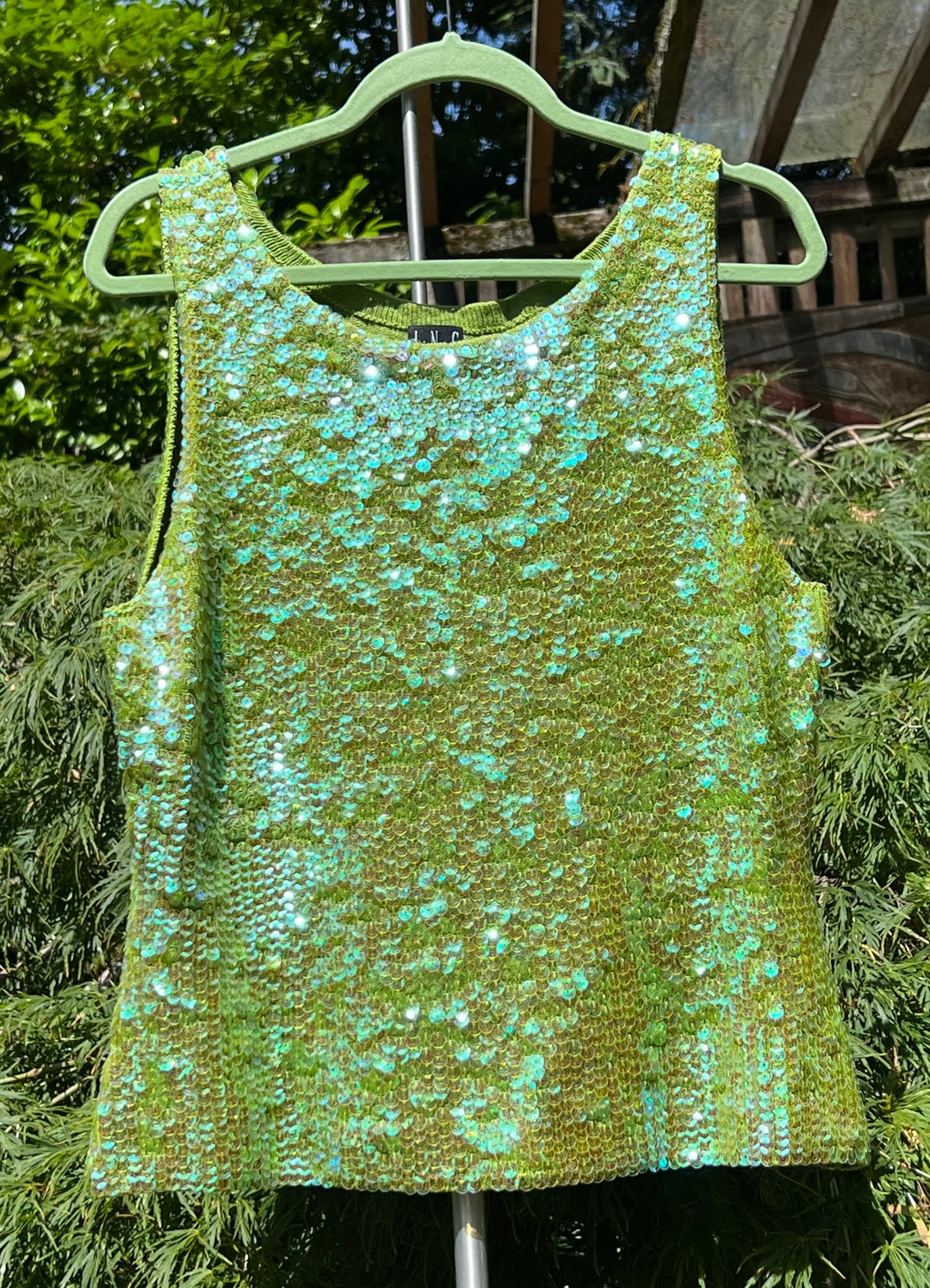 Vintage Silk and Cotton Knit Shell Covered in Sequins by International ...