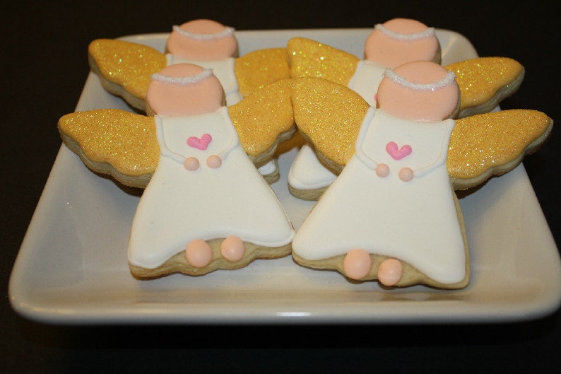Angel Decorated Cookies: Glittery Wings, Baptism, Christmas - Etsy