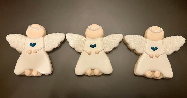 Personalized Angel Sugar Cookies With Glittery Wings and a Tiny Heart ...
