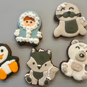 Personalized Winter Arctic Animal Decorated Sugar Cookies (1 Dozen) - Etsy