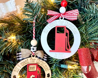Personalized Wooden Gas Pump Winter Tree Ornament Your Name - Etsy