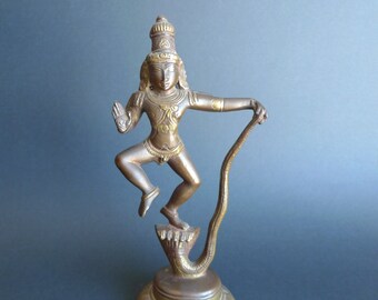 Krishna Dancing on Kaliya Snake, Krishna Print, Anthropomorphic Art ...
