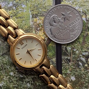 Vintage PULSAR Gold Tone Quartz Watch: Round Bezel, Fits 6.5" Wrist - Etsy