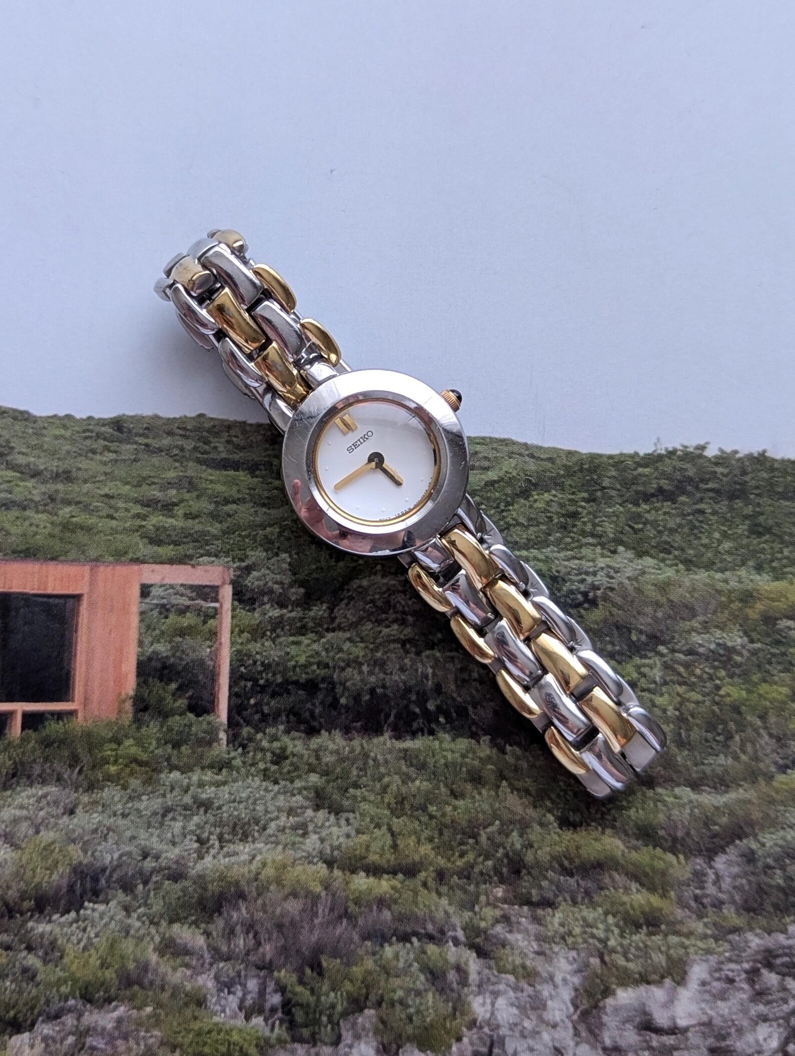 Vintage SEIKO Two Tone Tank Watch: Quartz Movement, Round Bezel - Etsy
