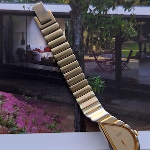 Vintage SEIKO Half Moon Watch From Gold Tone Quartz Watch With New ...